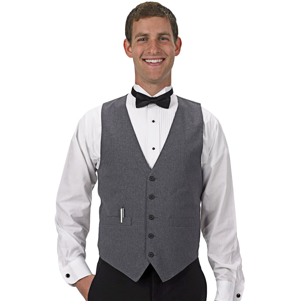 Henry Segal Men's Customizable Heather Gray Basic Server Vest - XL