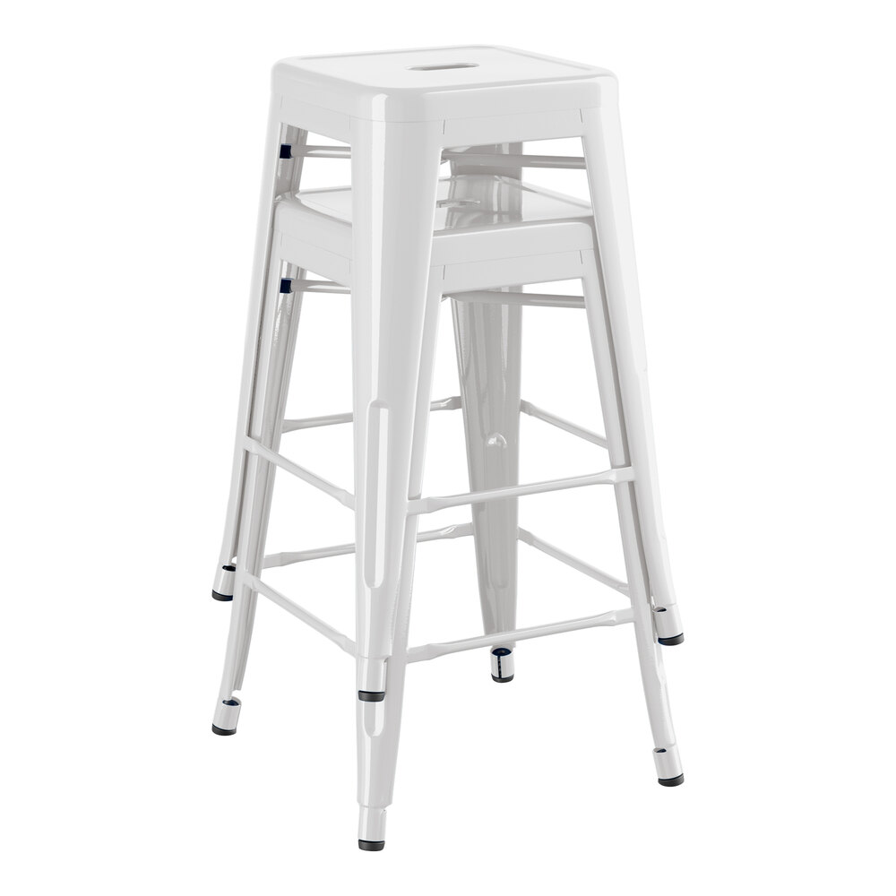 Lancaster Table & Seating Alloy Series Pearl White Indoor Backless ...