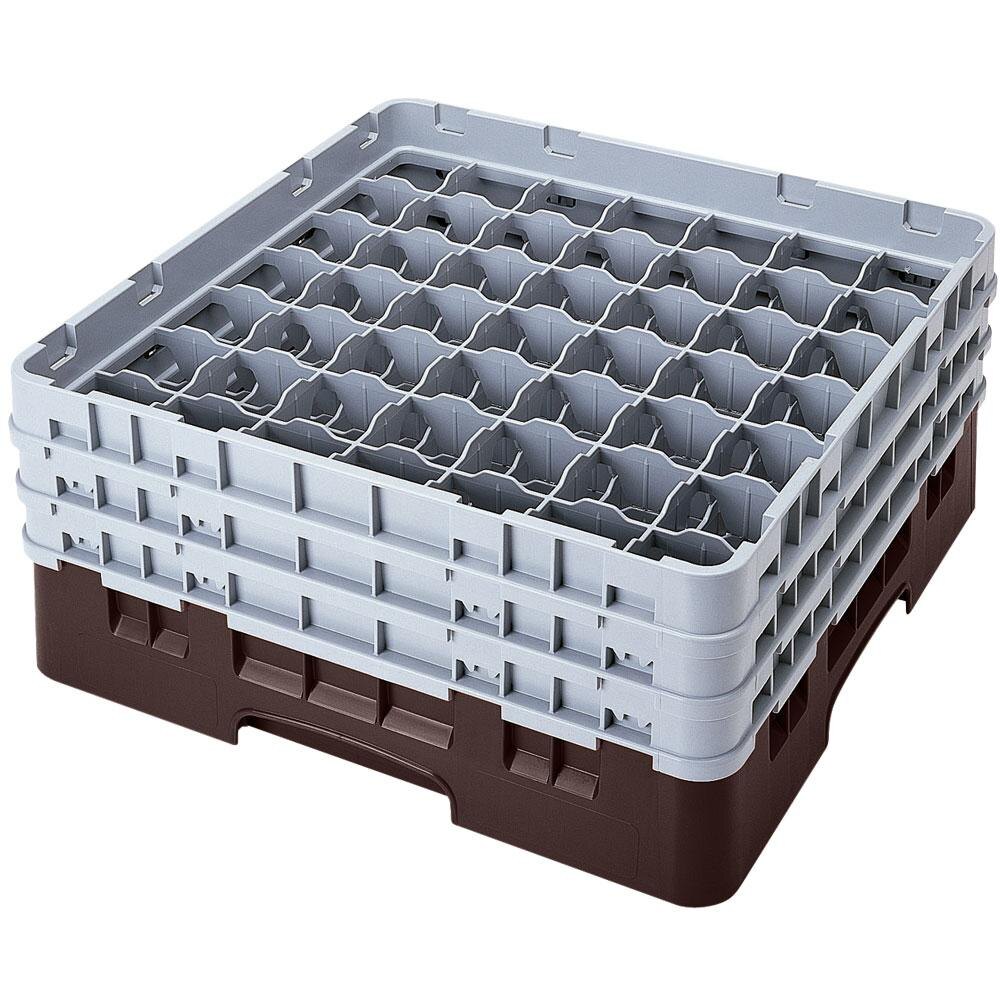 Cambro 49S800167 Brown Camrack Customizable 49 Compartment 8 1/2" Glass ...