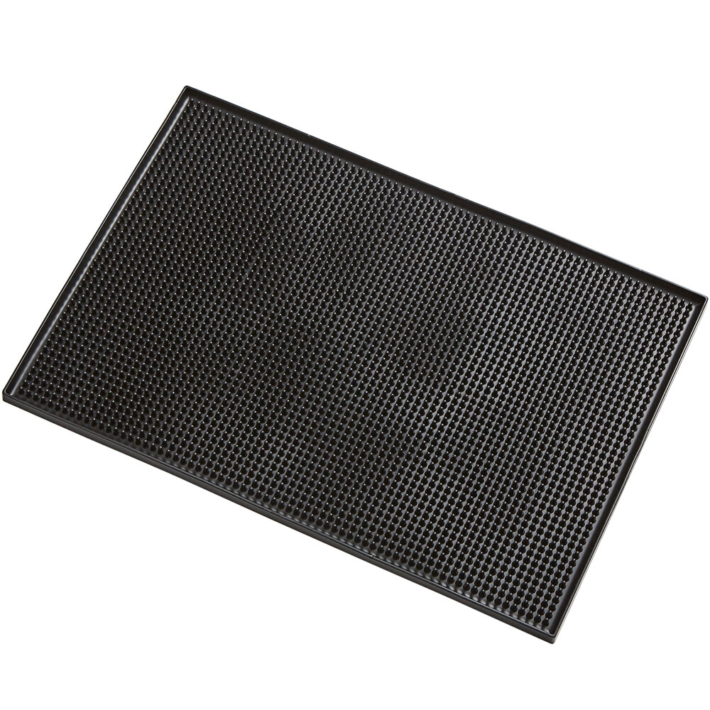 American Metalcraft BLACKBM1218 12" x 18" Black Rubber Bar Mat