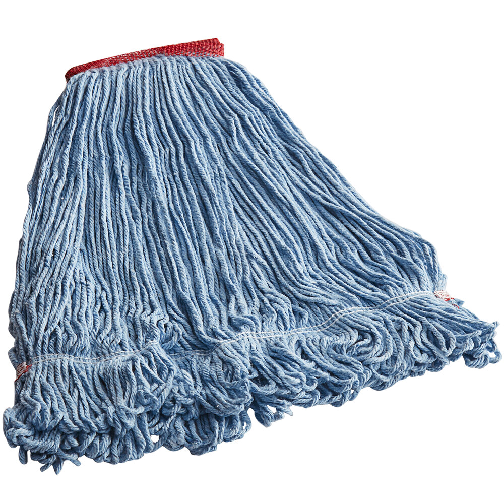 Carlisle Flo-Pac 369454B14 Blue Large Cotton Blend Looped End Wet Mop ...