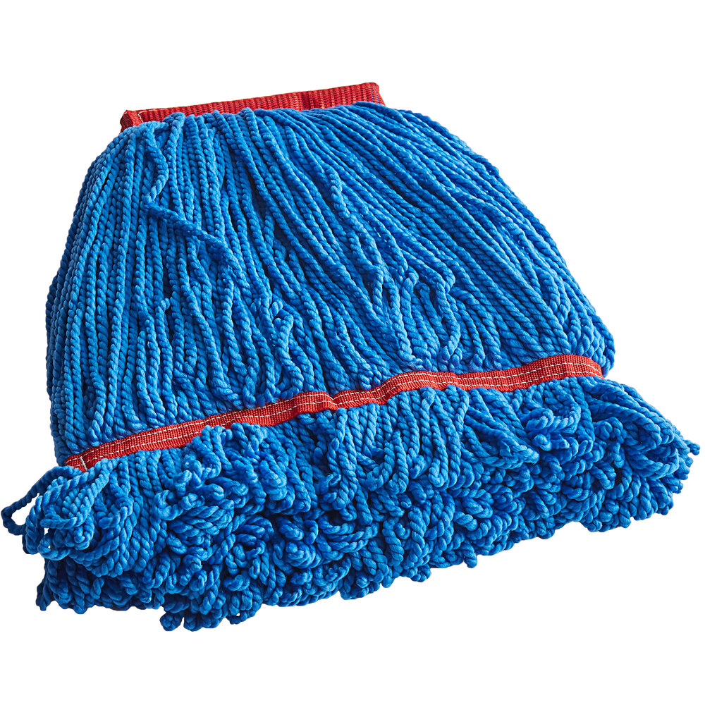 Carlisle 36942014 20" Blue Microfiber Looped End Wet Mop Head with 5 ...