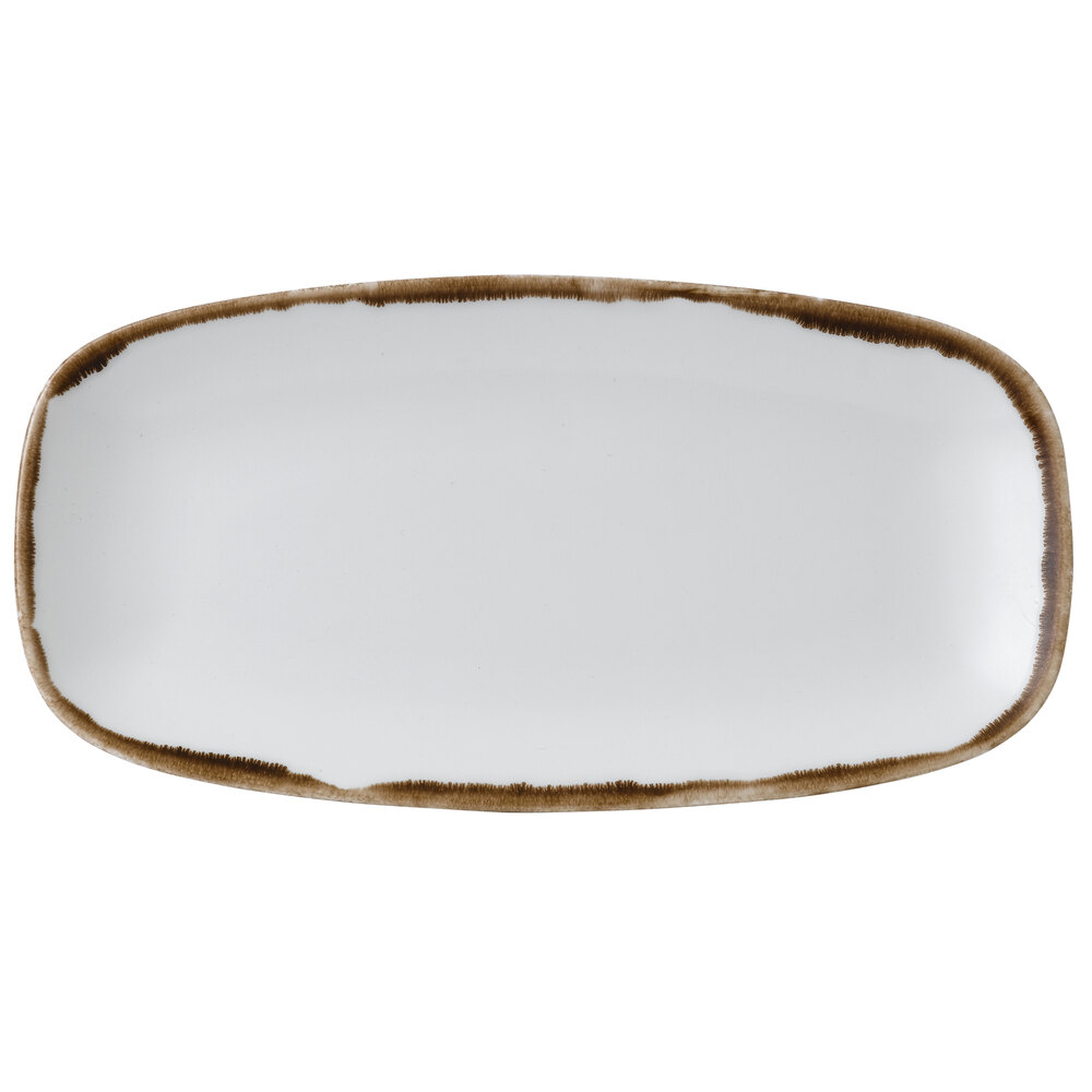 Dudson HN298 Harvest 11 3/4" x 6" Natural Oval China Plate by Arc ...