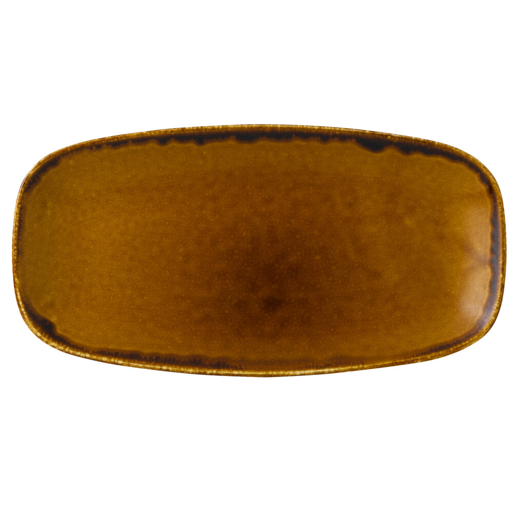 Dudson HB298 Harvest 11 3/4" x 6" Brown Oval China Plate by Arc ...