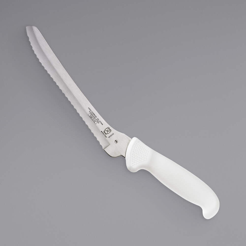 Mercer Culinary M18135 Ultimate White® 8" Offset Wavy Edge Bread Knife