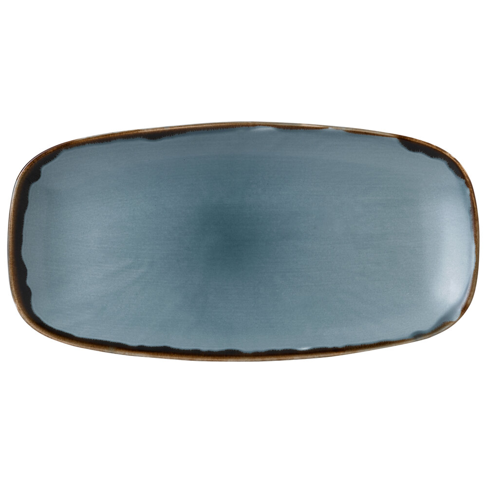 Dudson HBL29 Harvest 11 3/4" x 6" Blue Oval China Plate by Arc Cardinal ...