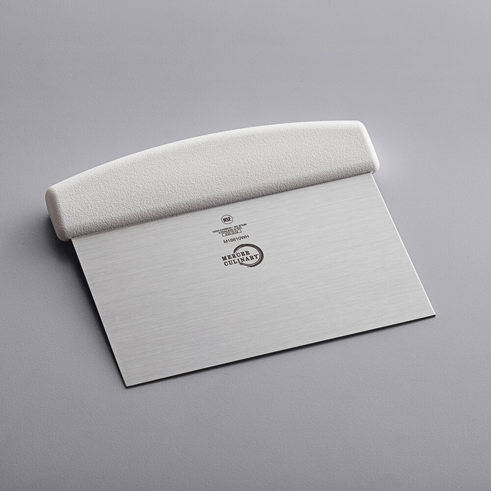 Mercer Culinary Dough Cutter w/ White Handle - 6" x 5"