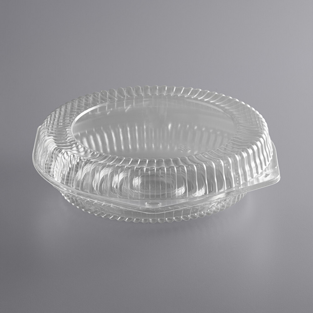 Choice 10" Clear Hinged Pie Container with Low Dome Lid - 25/Case