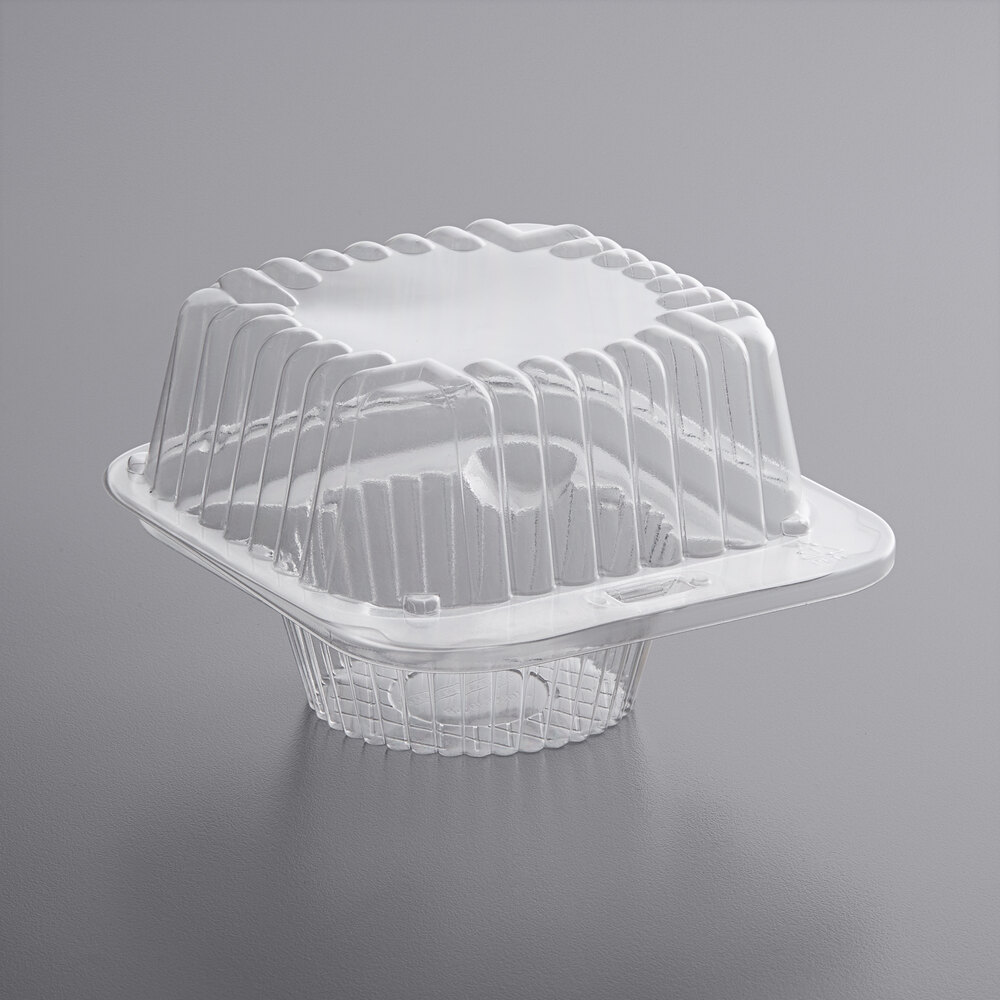 Choice 1-Compartment Clear PET Plastic Cupcake / Muffin Container - 400 ...