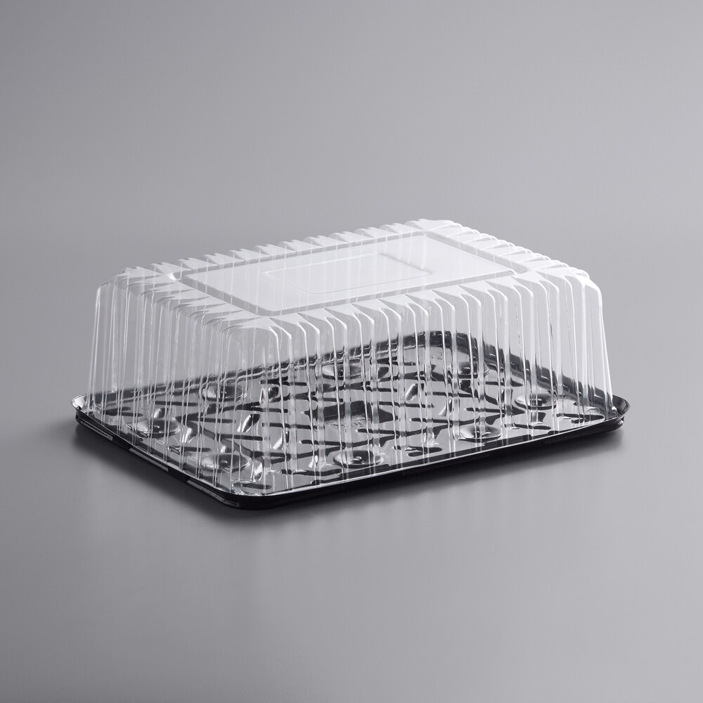 Baker's Mark 1/2 Size High Dome Sheet Cake Display Container with Clear ...