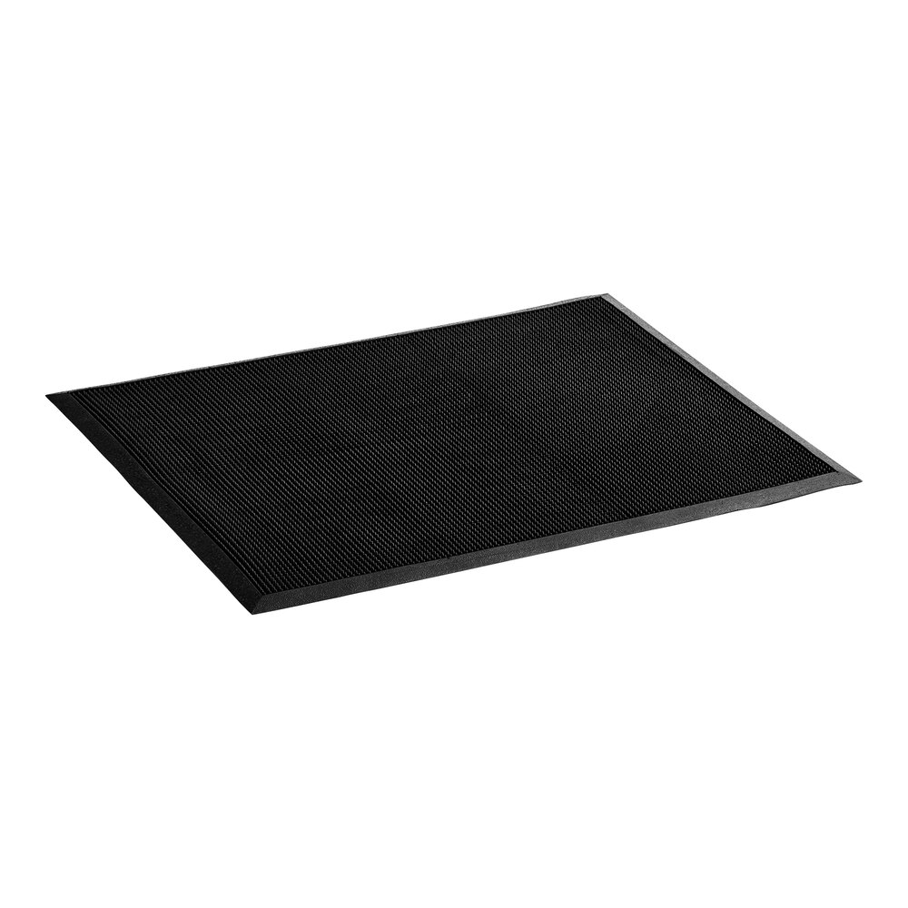 Choice 32" x 39" Black Rubber Finger-Scraper Top Anti-Fatigue Mat - 1/2 ...