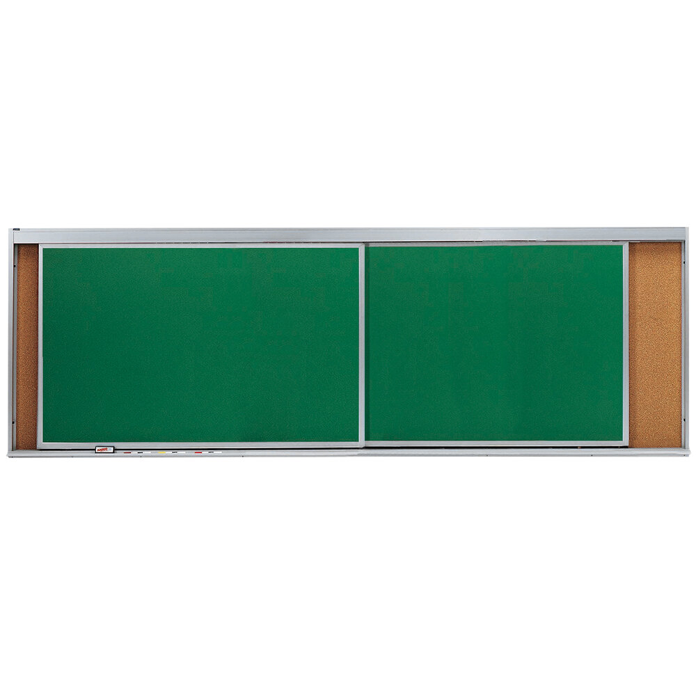 Aarco HSU412-2C 48" x 144" Stationary Cork Board With 2 Horizontal ...