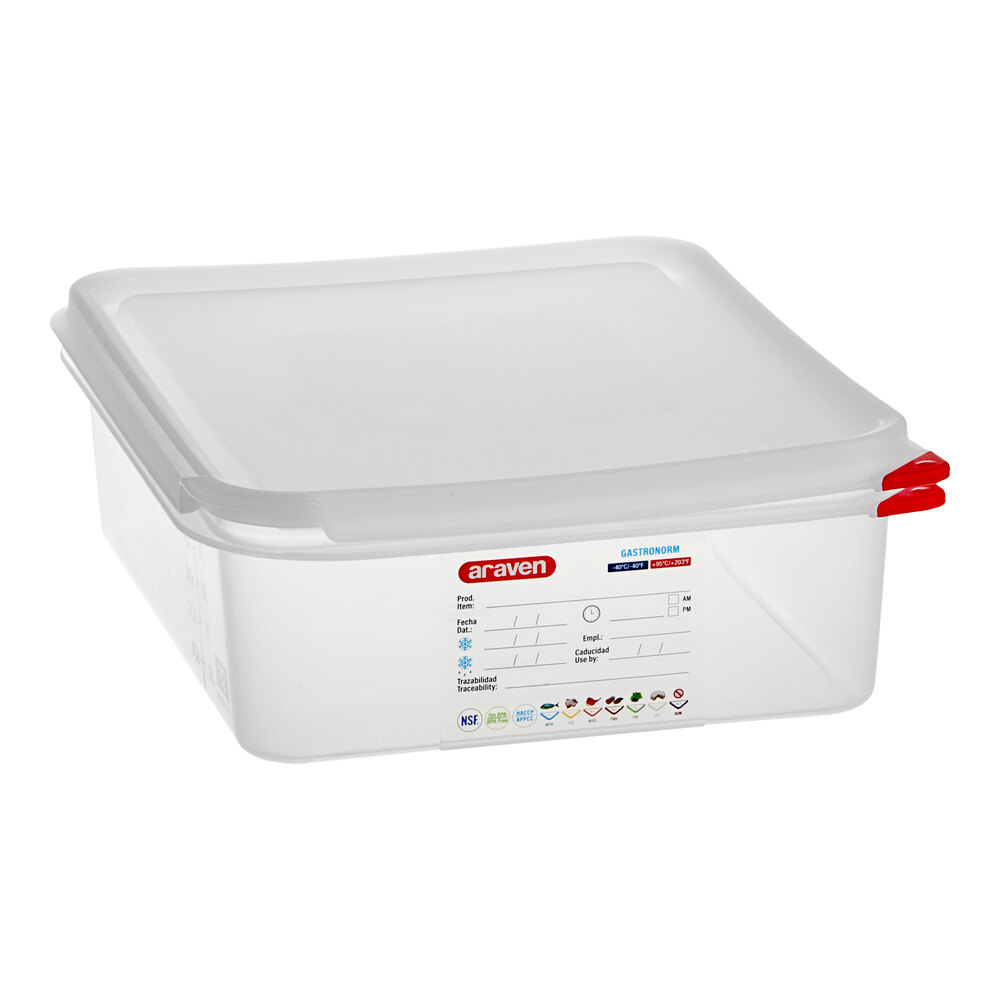 Araven 1/2 Size 4" Deep Translucent Polypropylene Food Pan with ...