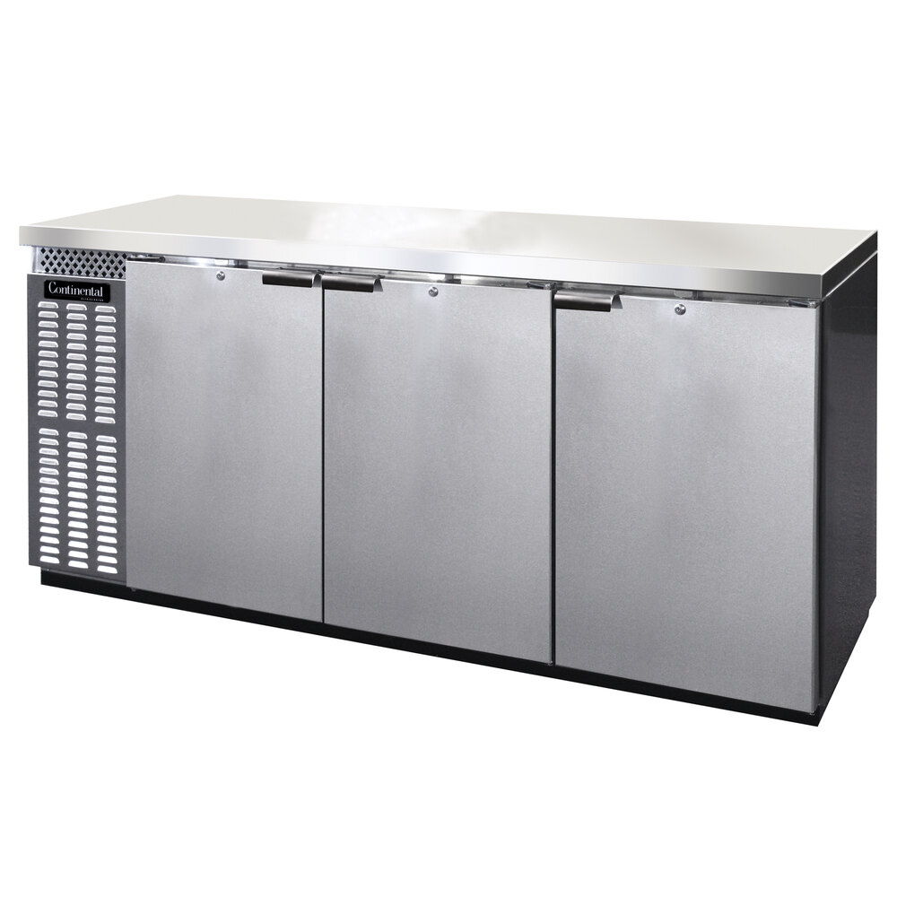 Continental Refrigerator BB79SNSS 79" Stainless Steel Shallow-Depth ...
