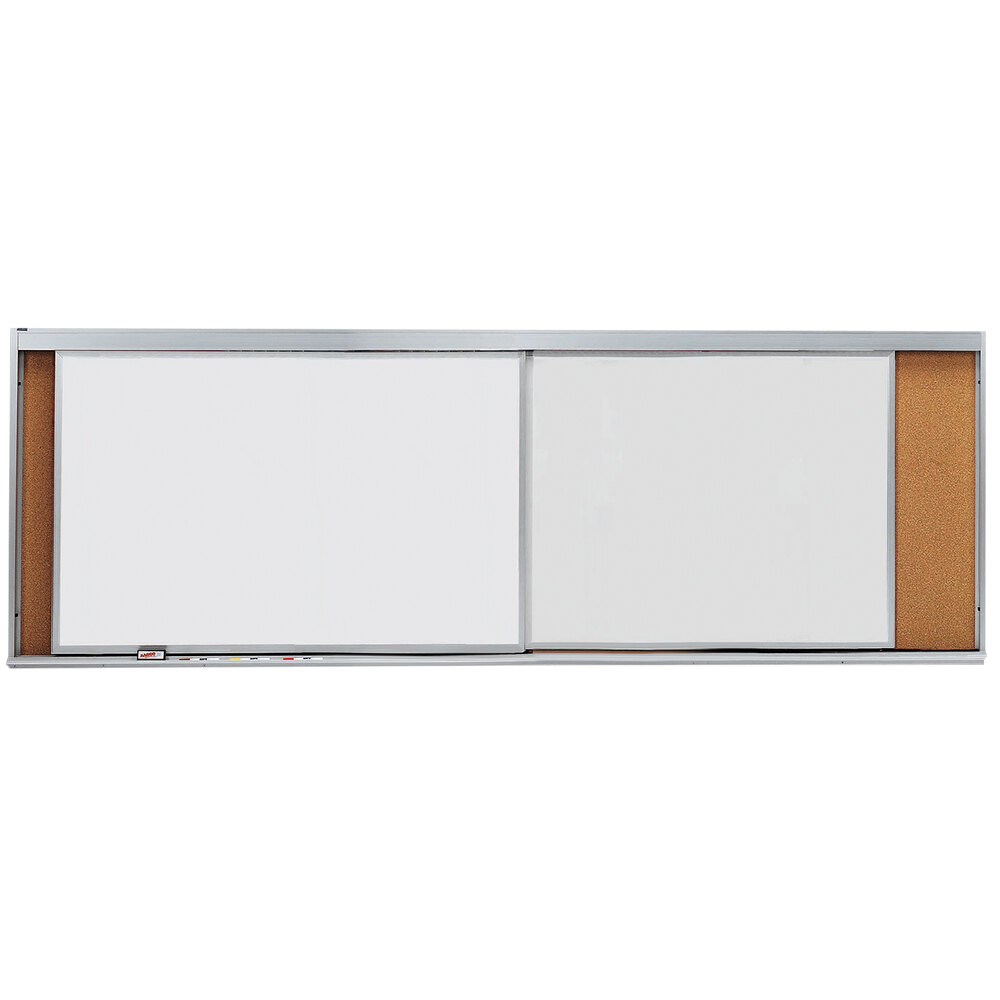 Aarco HSU412-2 144" x 48" Stationary Cork Board With 2 Horizontal ...