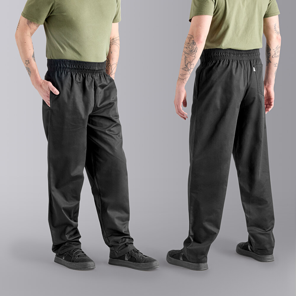 Uncommon Chef 4000 Unisex Black Customizable Classic Chef Pants - M