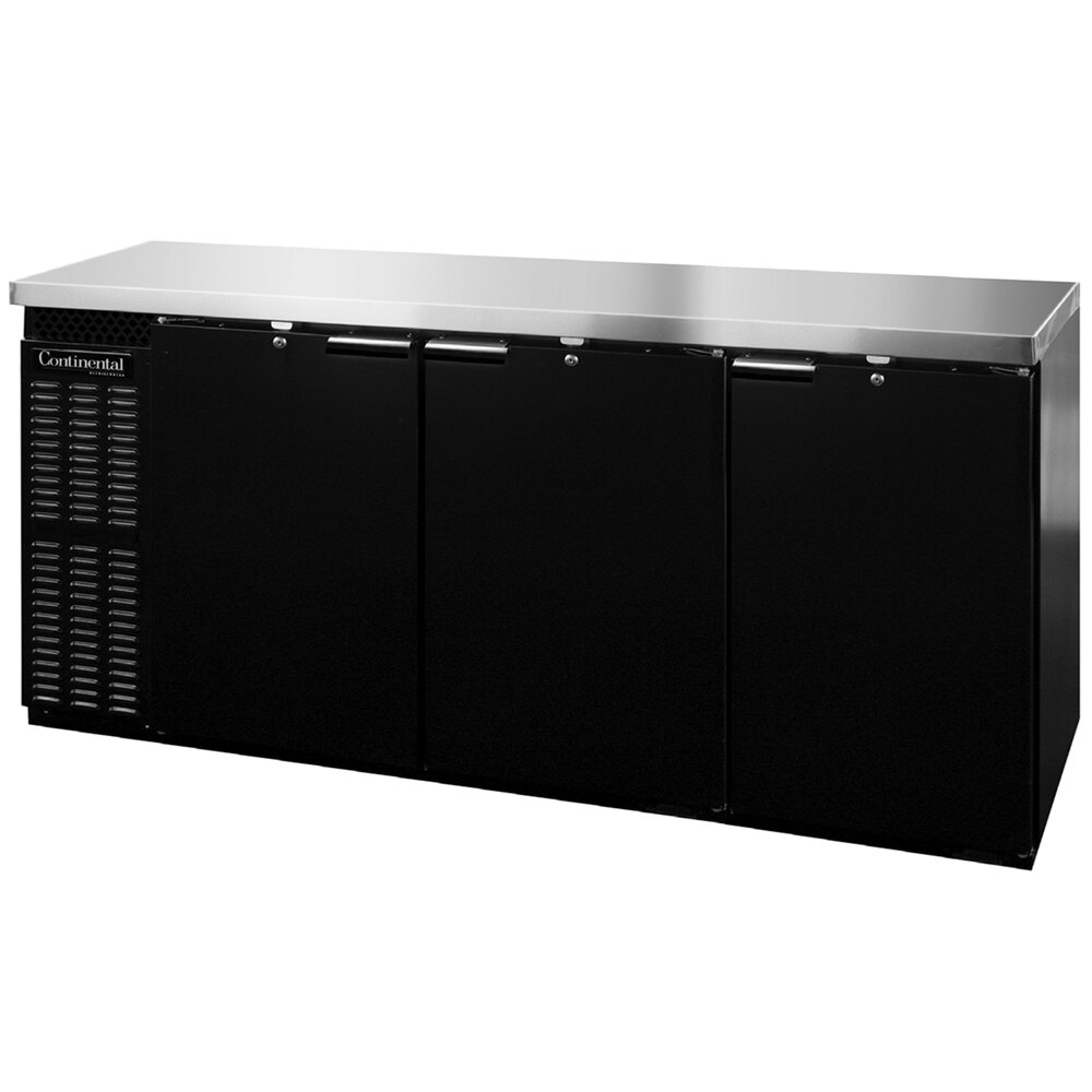 Continental Refrigerator BB90SNPT 90" Black Shallow-Depth Solid Door ...