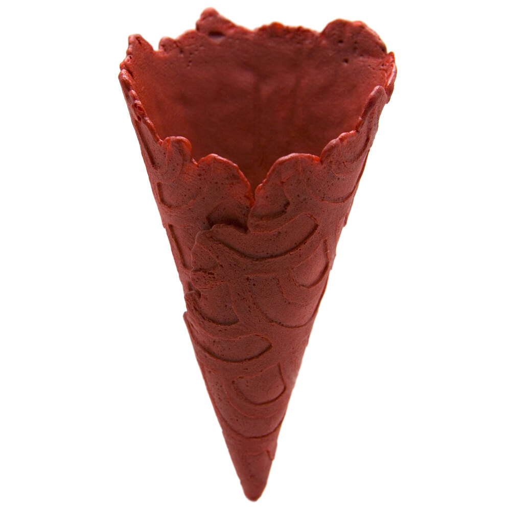 The Konery Red Velvet Waffle Cones - 144/Case