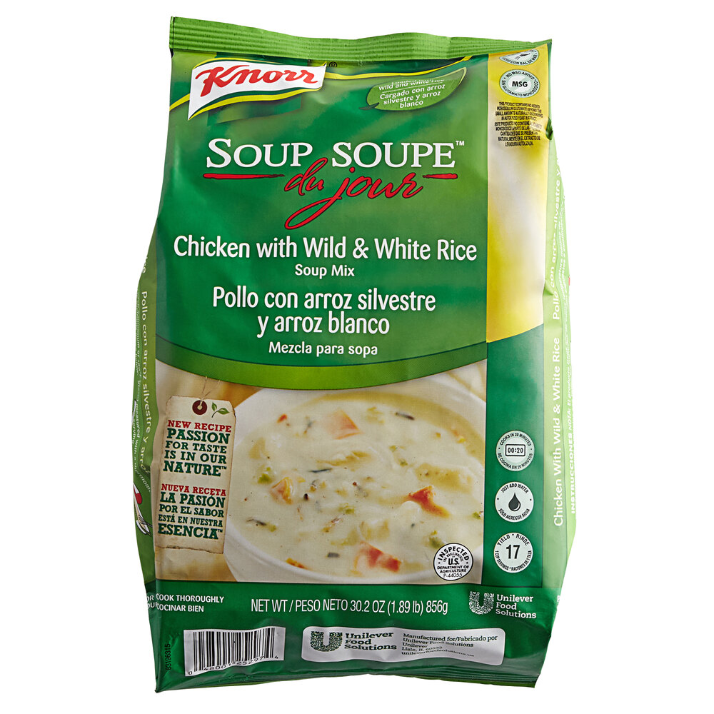 Knorr 30.2 oz. Soup du Jour Chicken with Wild and White Rice Soup Mix ...