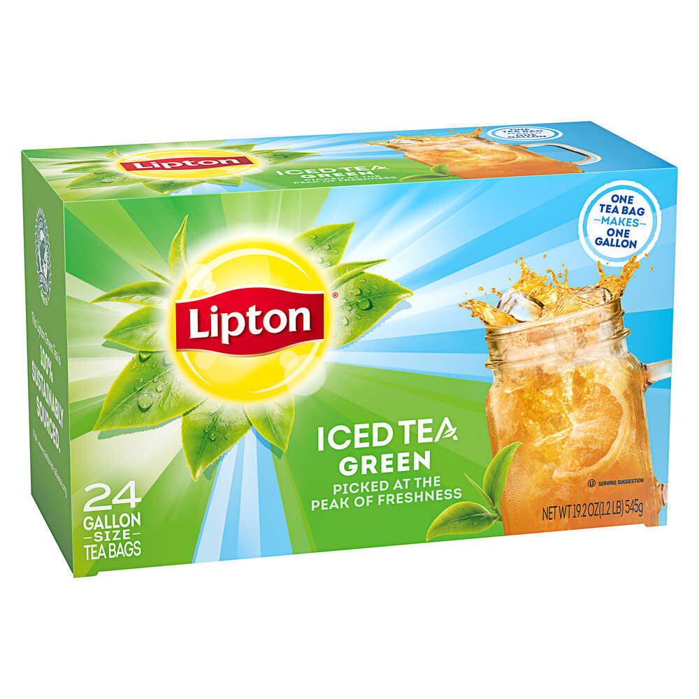Lipton 24-Count Pack 1 Gallon Green Iced Tea Filter Bags - 2/Case