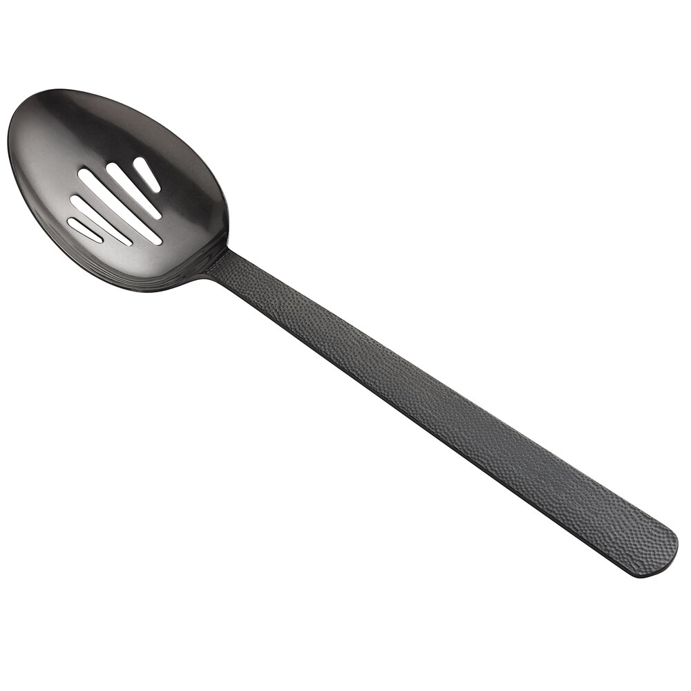 American Metalcraft BLHSS 13 1/4" Hammered Black Vintage Slotted ...