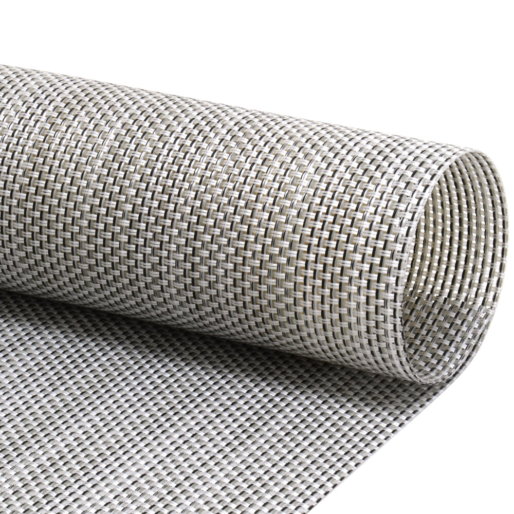 Front of the House Metroweave 16" x 12" Gray Mesh Woven Vinyl Rectangle ...