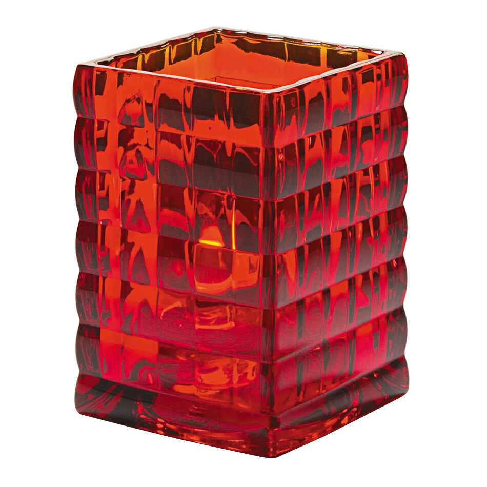 Hollowick 1533R 3 3/4" Ruby Glass Optic Block Lamp