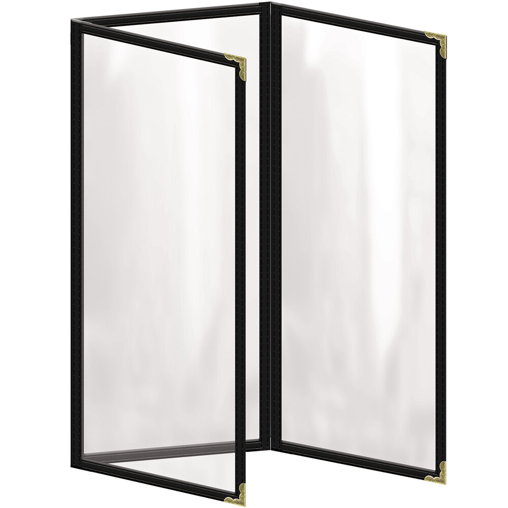 H. Risch, Inc. TET Deluxe Sewn 4 1/4" x 11" Black 6 View Foldout Vinyl ...