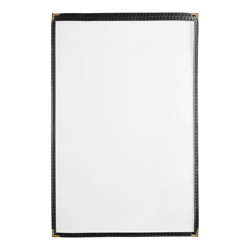 H. Risch, Inc. TES Deluxe Sewn 11" x 17" Black 2 View Vinyl Menu Cover ...