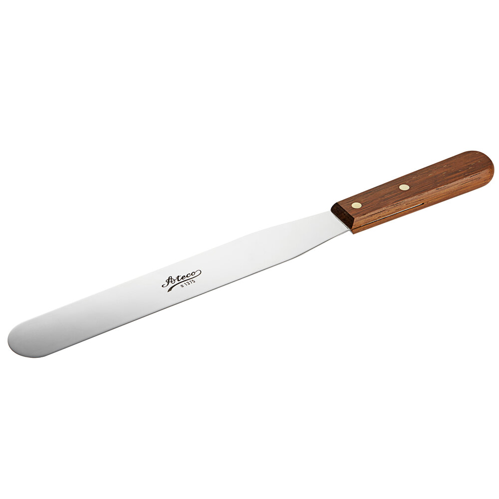 Ateco 1375 10" Blade Straight Baking / Icing Spatula with Wood Handle