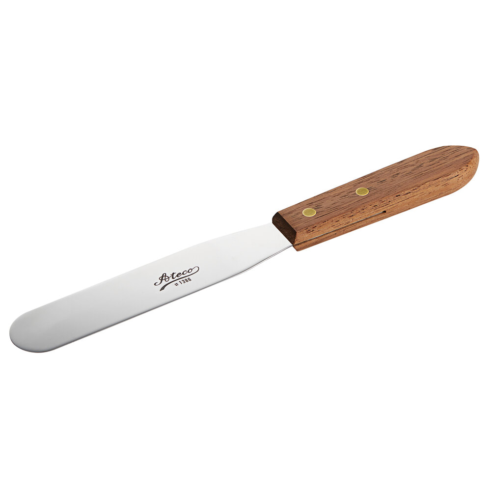Ateco 1386 6" Blade Straight Baking / Icing Spatula with Wood Handle