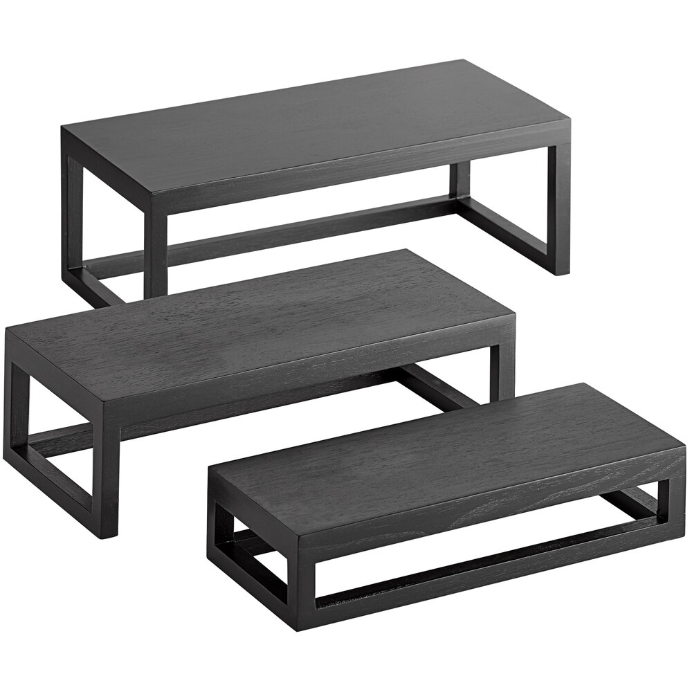American Metalcraft AWRRP 3-Piece Black Wood Solid Frame Rectangular ...