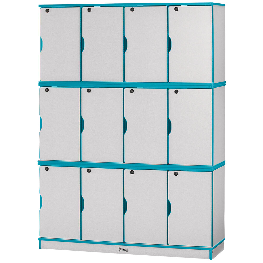 Rainbow Accents 4697JC005 48 1/2" x 15" x 67" Locking 12-Section Teal ...