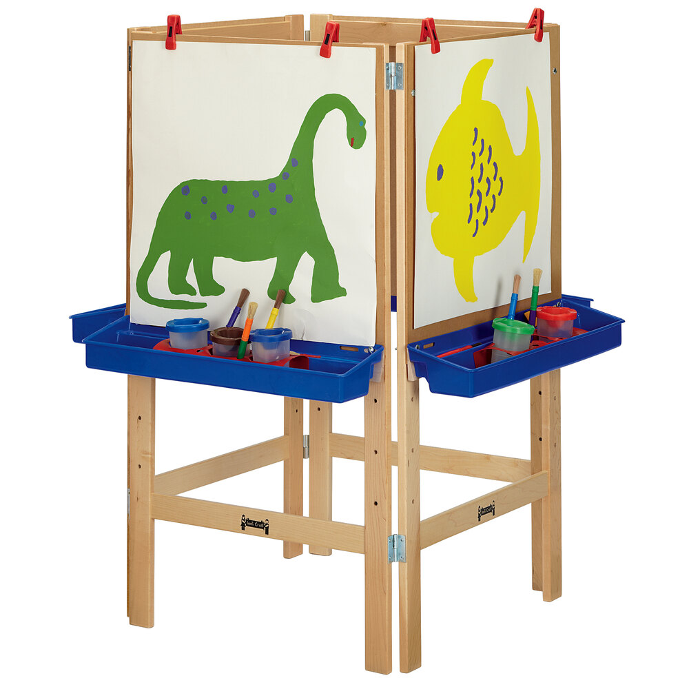 Jonti-Craft Baltic Birch 0654JC 24" x 24" x 46 1/2" 4-Way Adjustable Easel