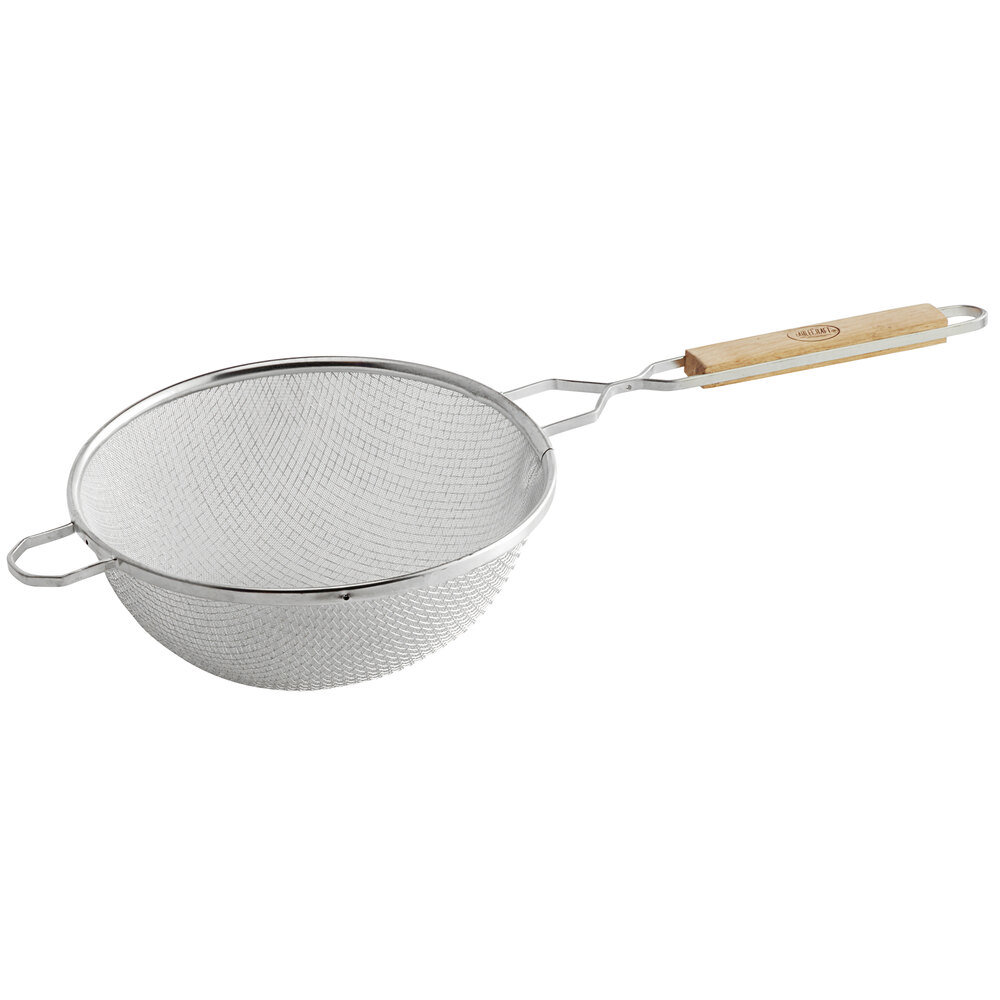 TableCraft 87 10 1/4" Fine Tin Double Mesh Strainer