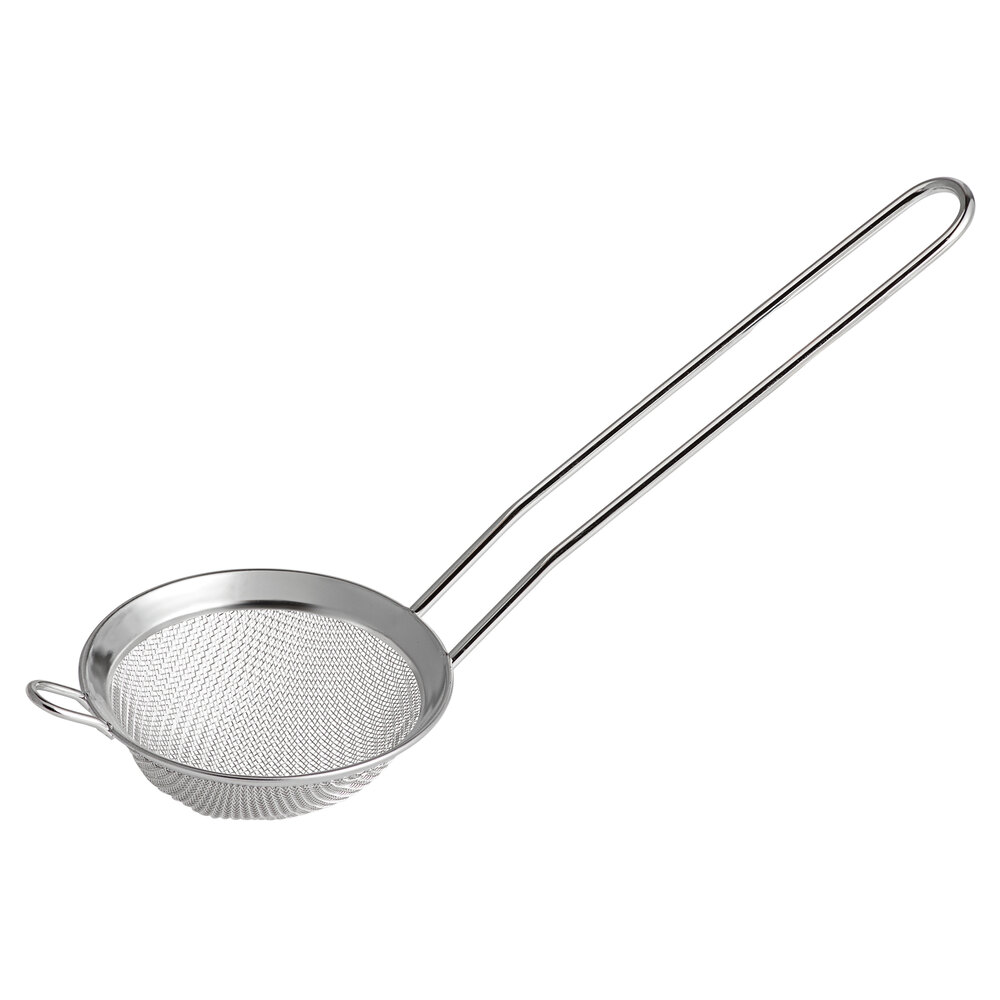 TableCraft HS220 8" x 2 3/4" Stainless Steel Fine Mesh Cocktail Strainer
