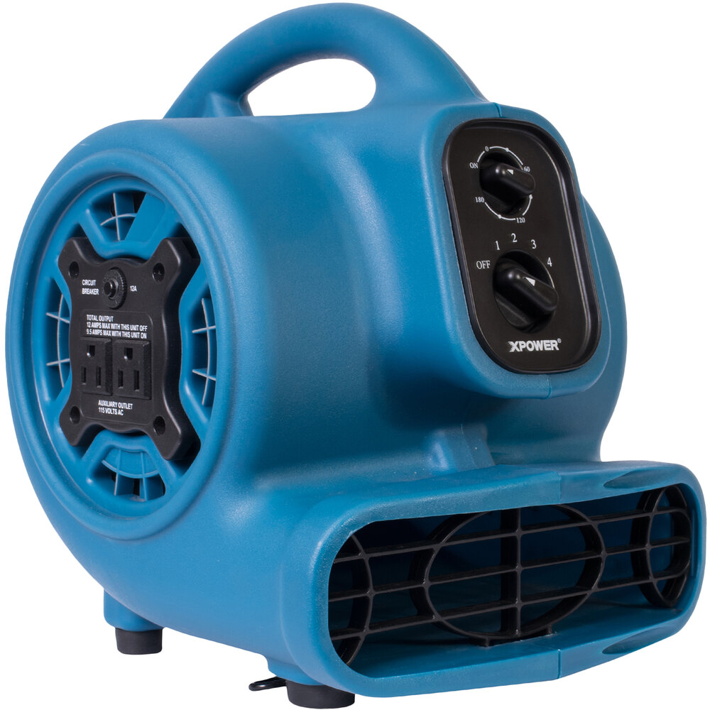 XPOWER P-230AT-Blue 3-Speed Compact Air Mover with GFCI Power Outlets ...