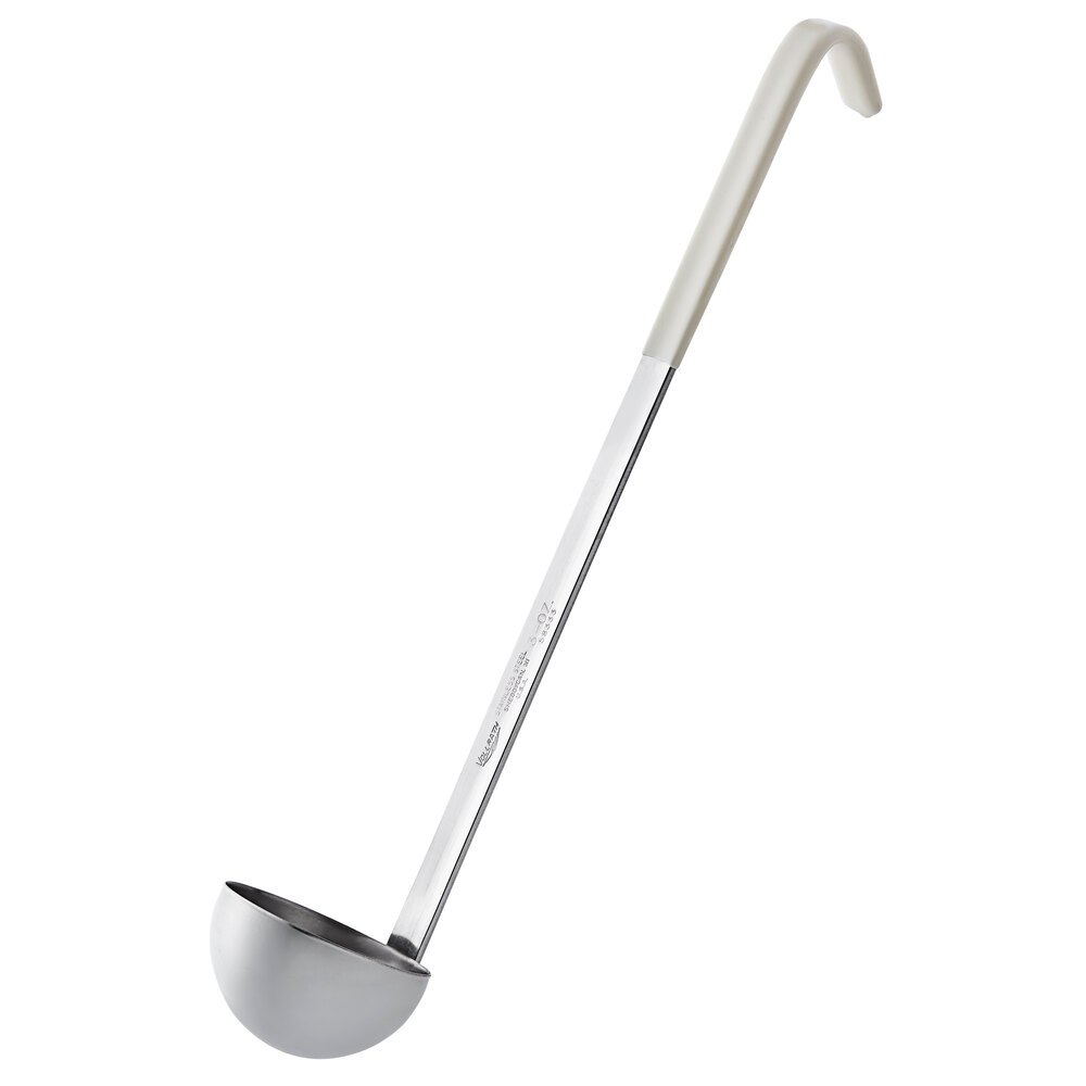 Vollrath 58333 3 oz. Two-Piece Stainless Steel Ladle with Ivory Kool ...