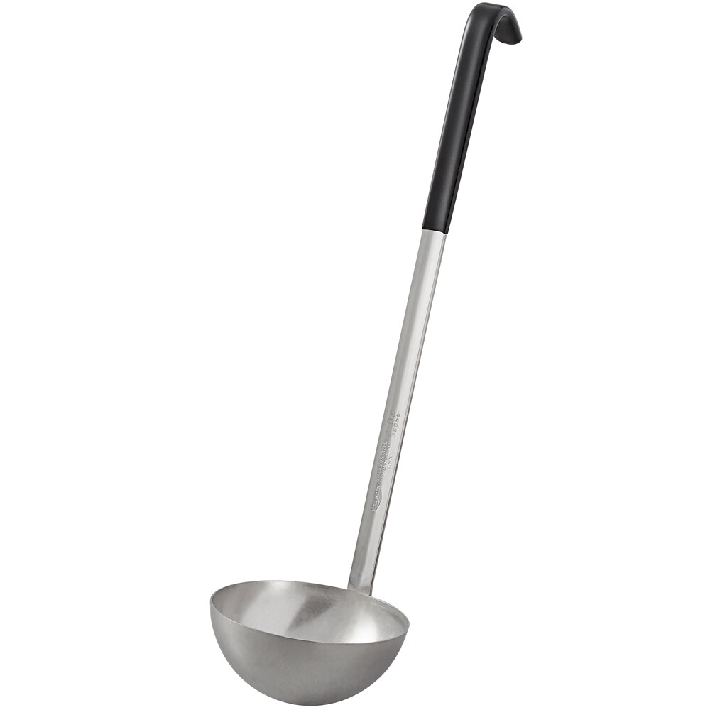 Vollrath 58066 8 oz. Two-Piece Stainless Steel Ladle with Black Kool ...