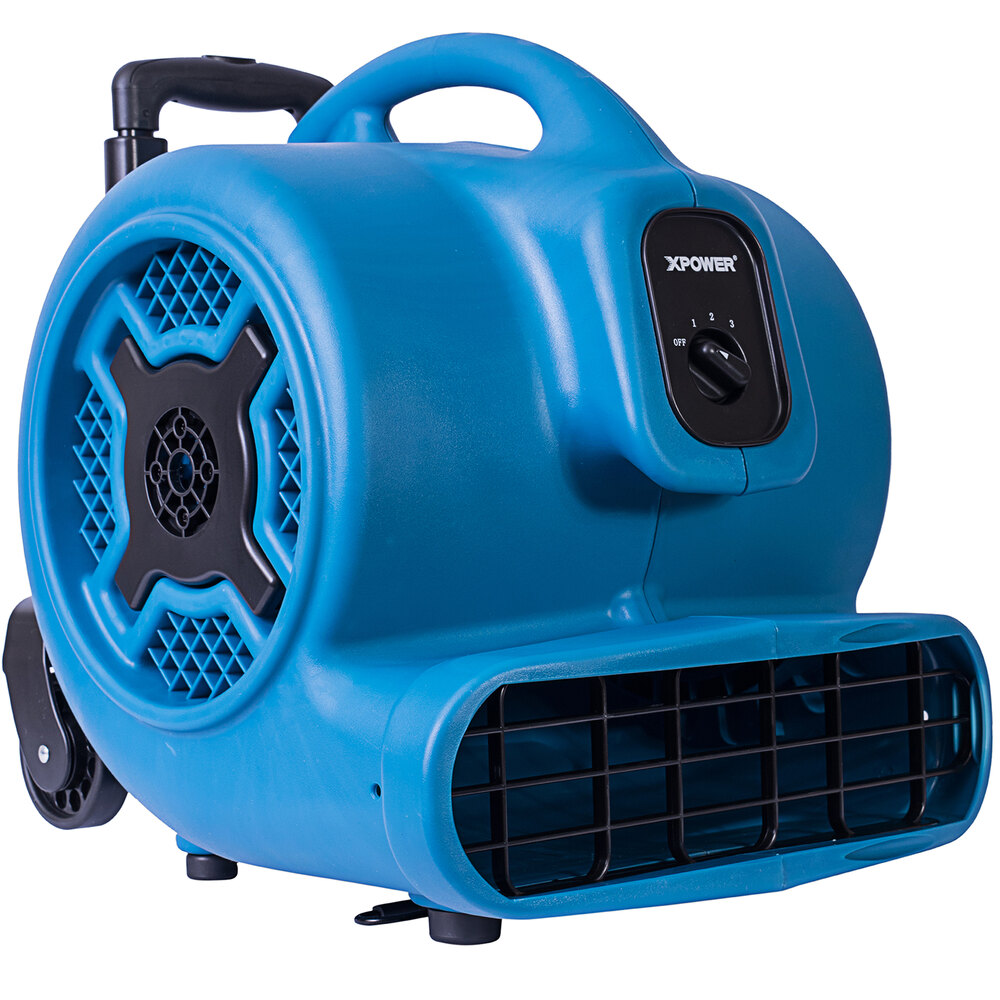 XPOWER P-800H-Blue 3-Speed Air Mover with Telescopic Handle and Wheels ...