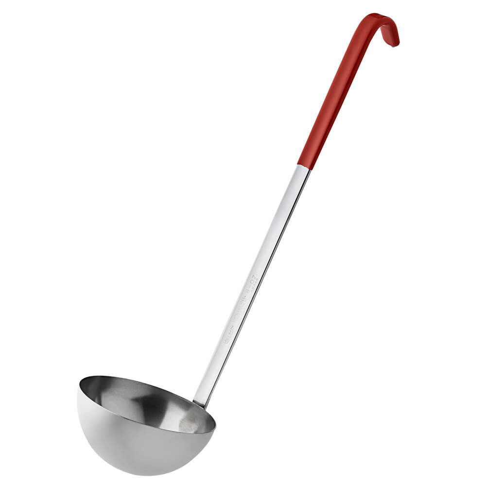 Vollrath 58366 8 oz. Two-Piece Stainless Steel Ladle with Orange Kool ...