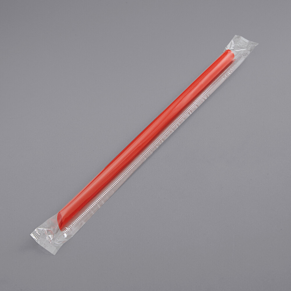 Choice 9" Red Pointed Wrapped Straw - 400/Pack