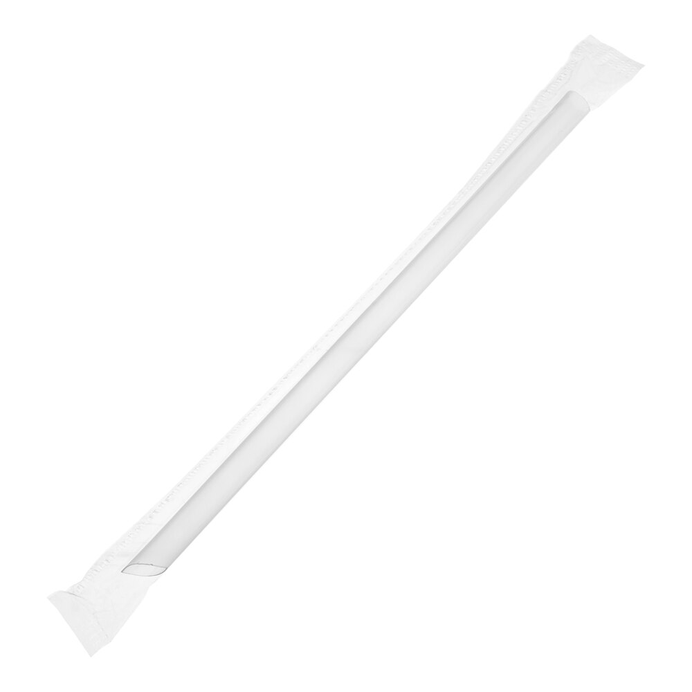 Choice 9" Translucent Pointed Wrapped Straw - 400/Pack