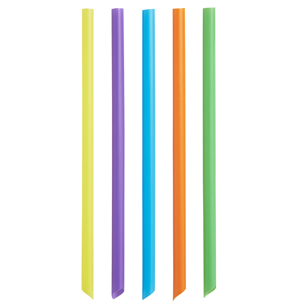 Choice 9" Neon Pointed Unwrapped Straw - 500/Pack