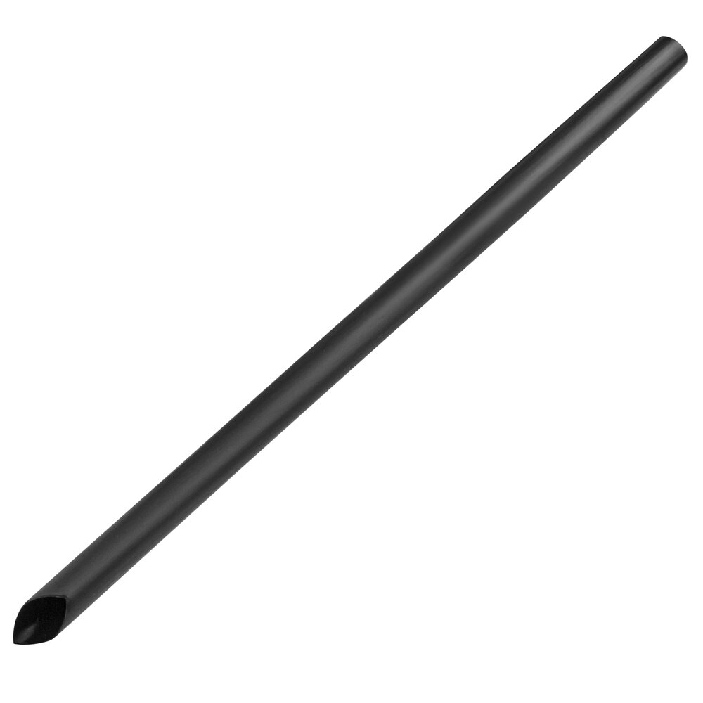 Choice 9" Black Pointed Unwrapped Straw - 500/Pack