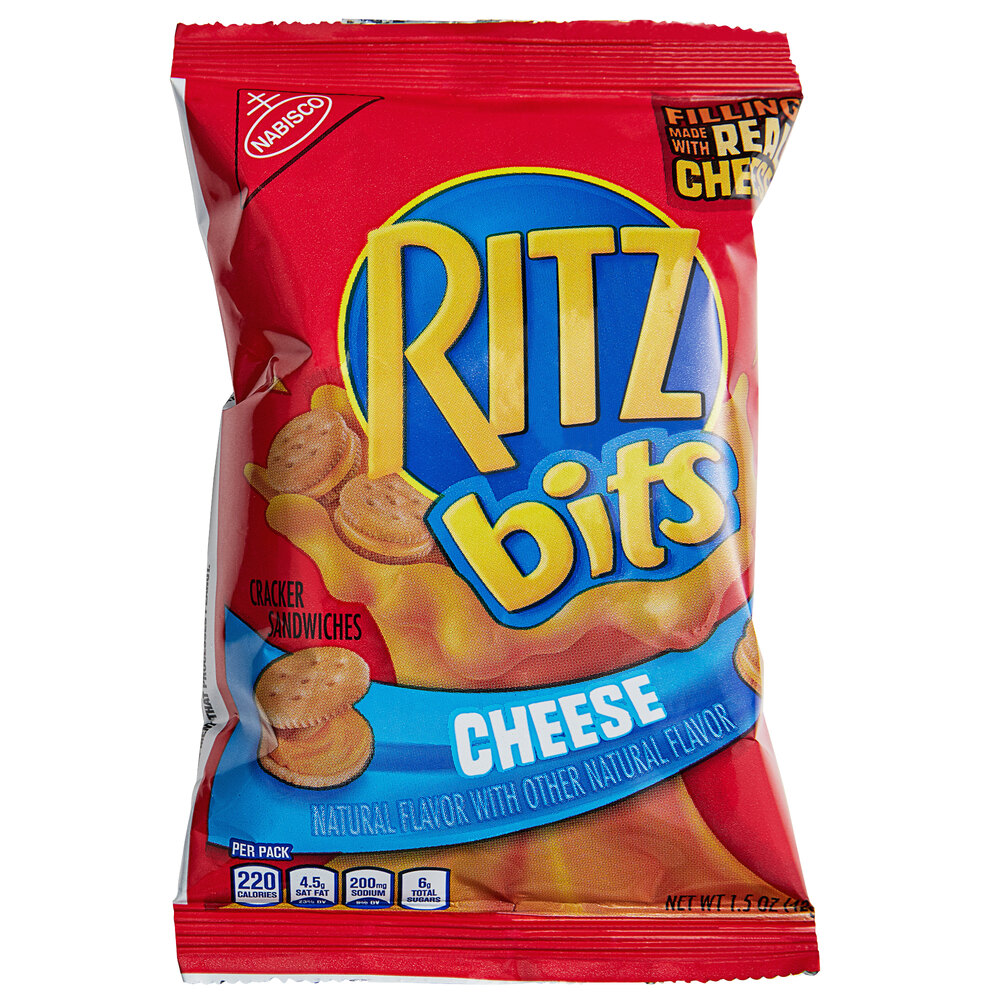 Nabisco Ritz Bits Cheese Sandwich Cracker Snack Packs - 60/Case