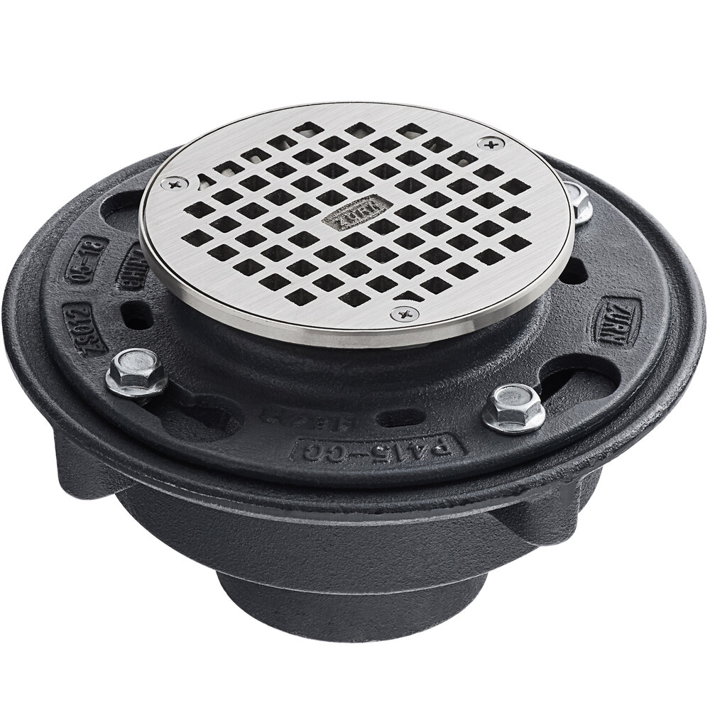 Zurn Elkay ZN415-3NH-5B-P EZ1 Cast Iron Floor Drain with 5" Round Type ...