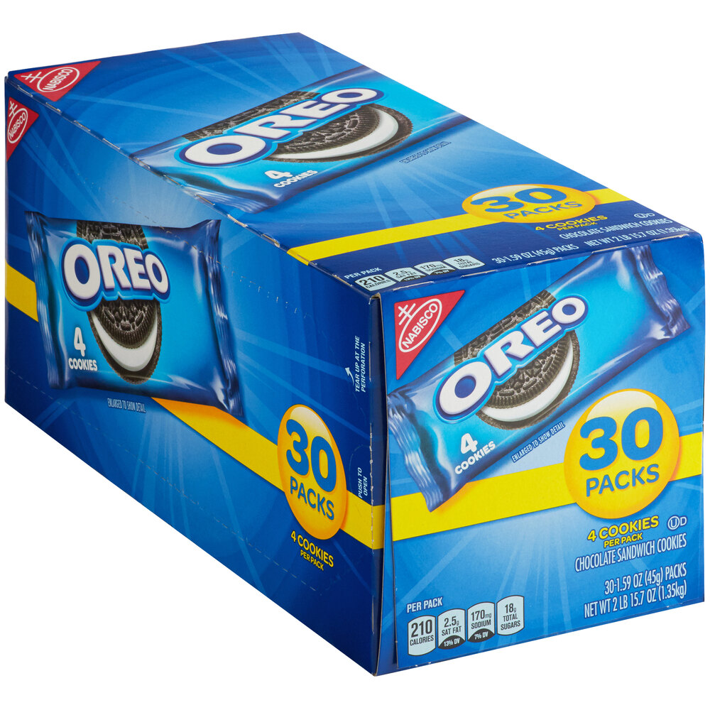 Oreo Cookie Snack Packs: 4-Count (120/Case)