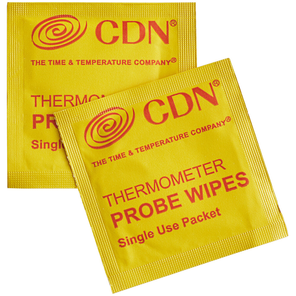 CDN PW200 Anti-Bacterial Thermometer Probe Wipes - 200/Pack