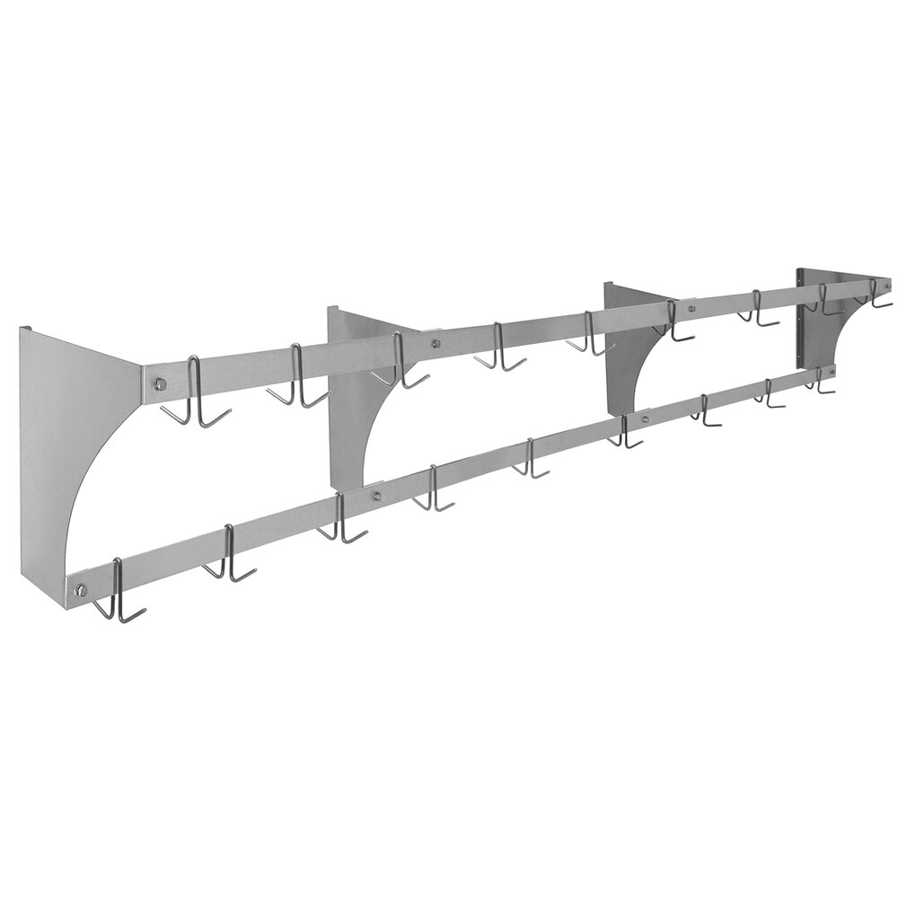 Eagle Group WM108APR Aluminum Wall-Mounted Pan / Pot Rack with Hooks - 108"
